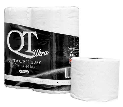 QUATTRO ULTRA LUXURY 3-PLY WHITE TOILET TISSUE X 40 ROLLS